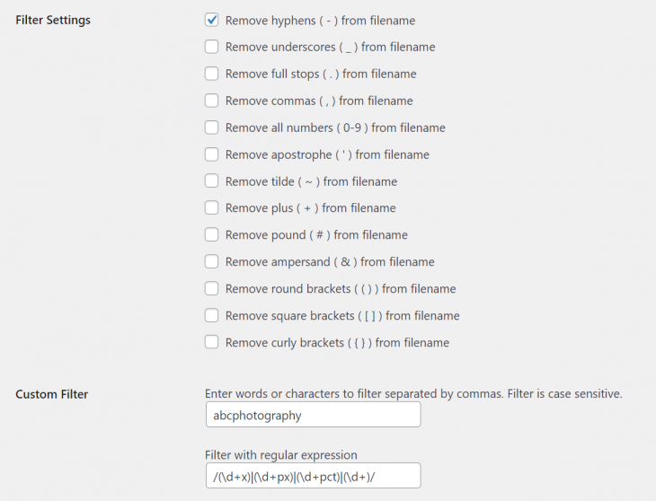 Filter Custom Characters With Custom Filter And Regex Filter Image