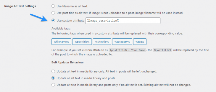 Copy Image Description To Image Alt Text In Bulk - Image Attributes Pro